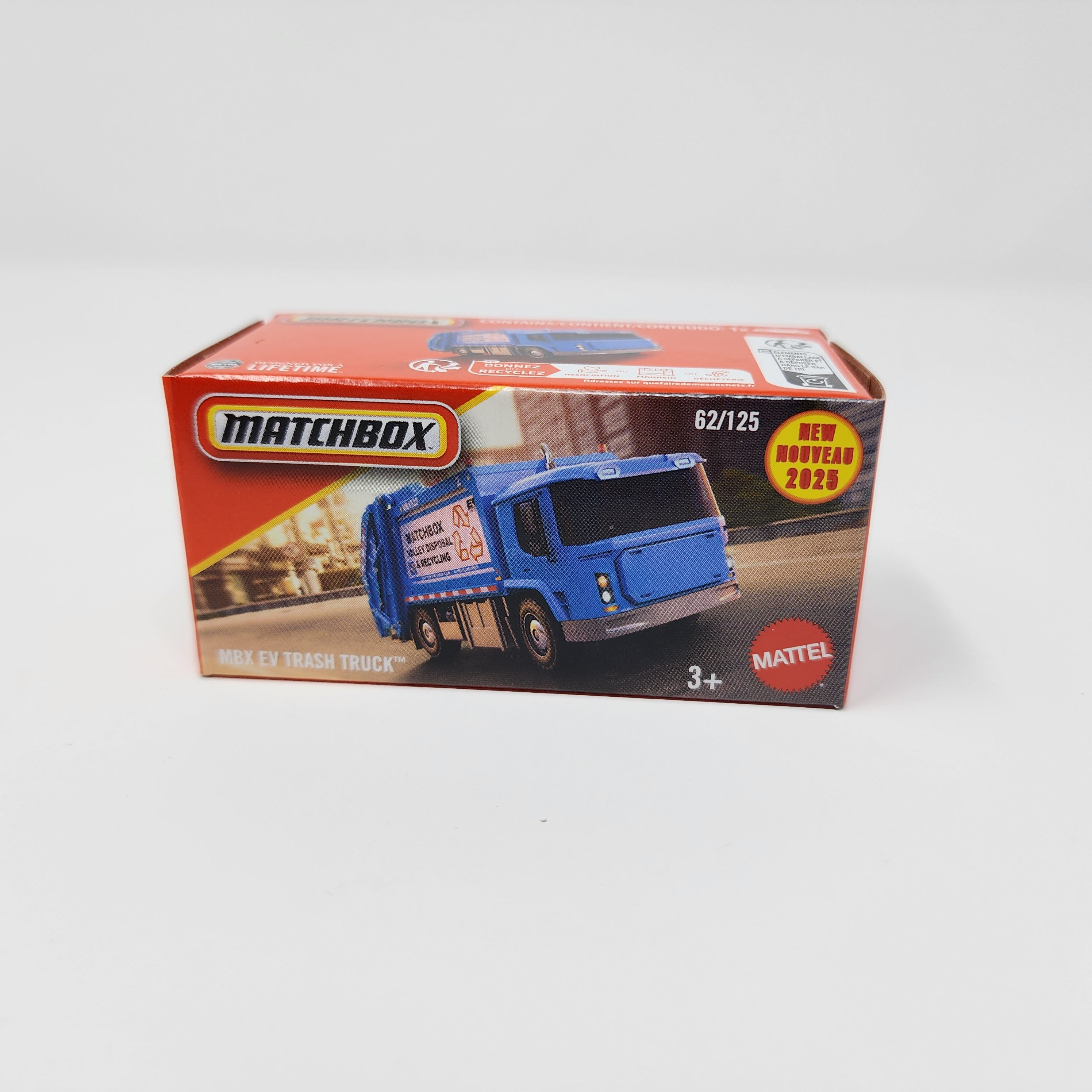 EV Trash Truck #62 * Blue * 2025 Matchbox Power Grabs Case F ...