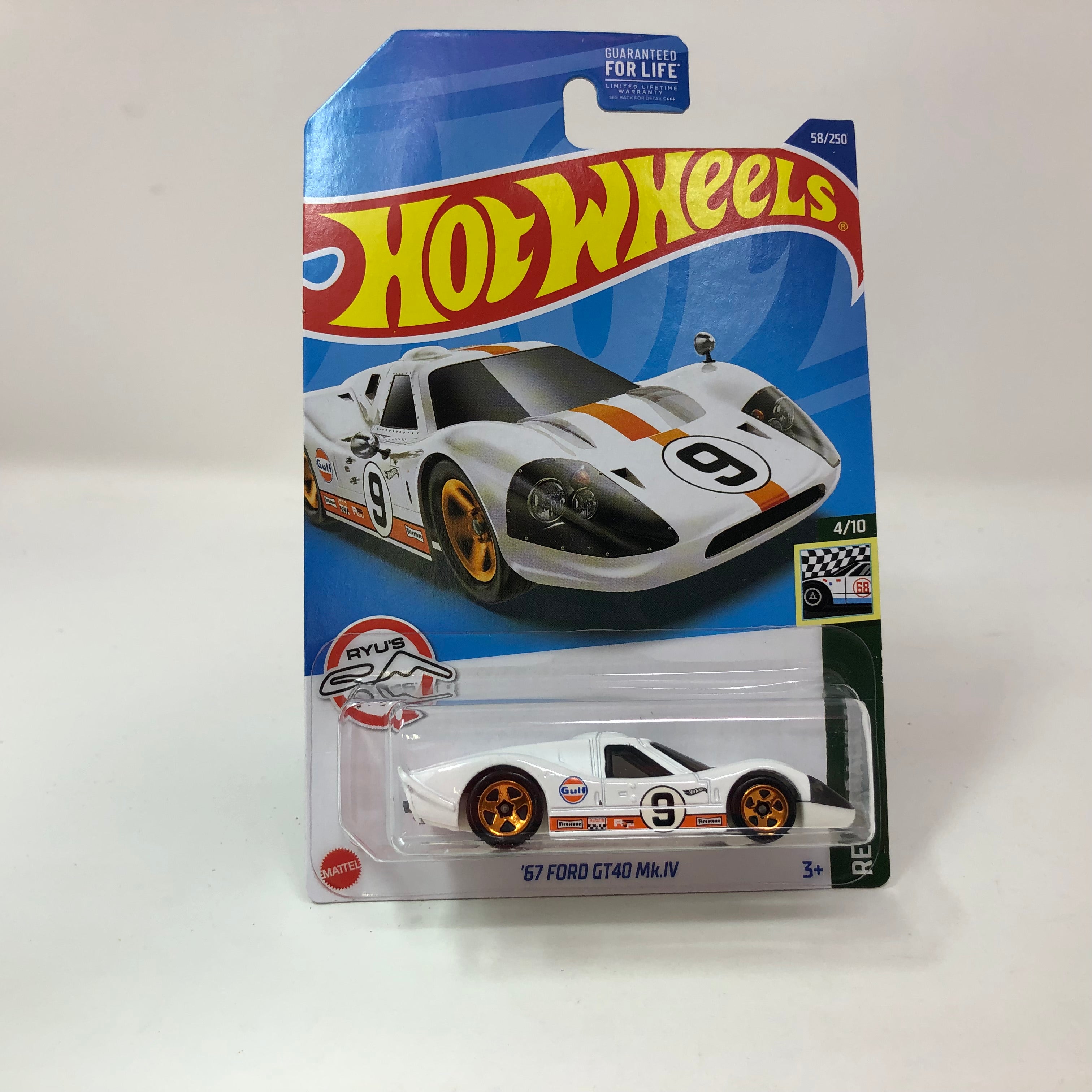 '67 Ford GT40 Mk.IV #58 * White Gulf * 2022 Hot Wheels Basic ...